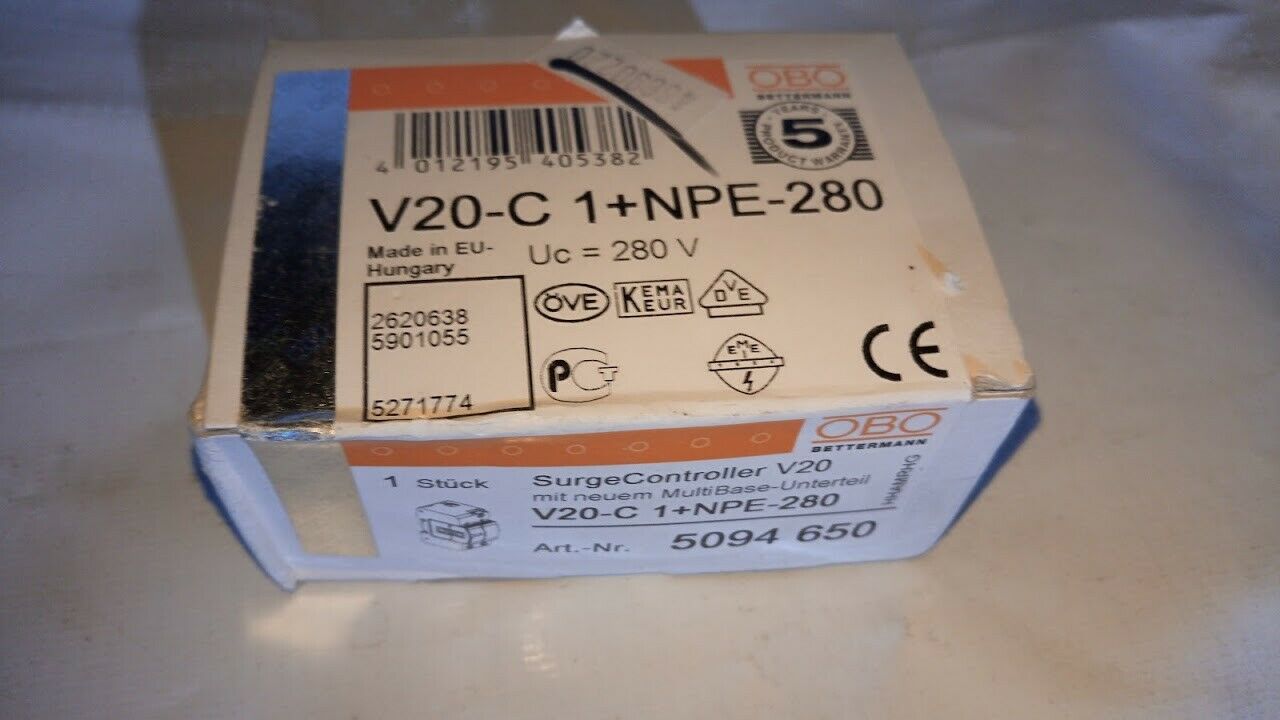 New OBO Bettermann V20-C 1+NPE-280 5094650 Surge controller - Industrial SOL Pte Ltd