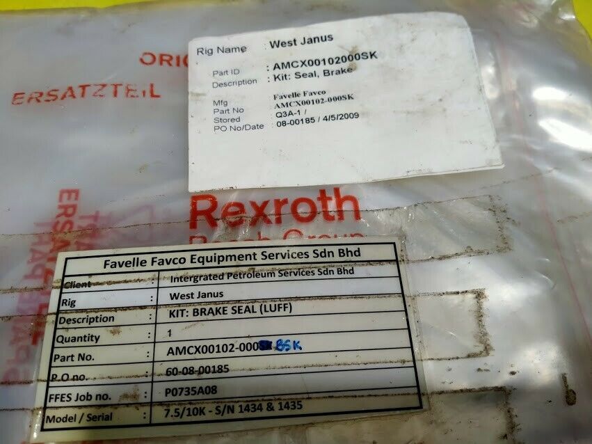 Rexroth bosch Favelle Favco AMCX00102-000BSK Gearbox Seal (Luff) New ...