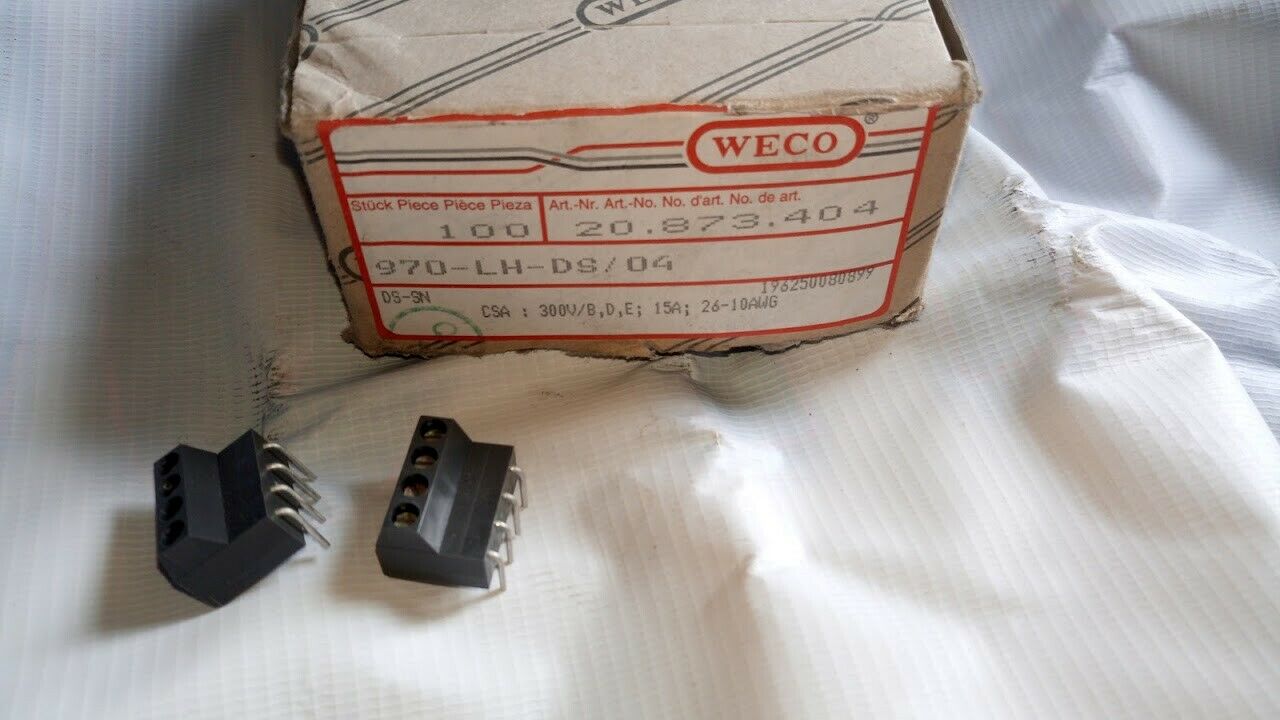 Weco 970-LH-DS/04 terminal block pcb mount 5.00 mm (0.197 in) Spacing ...