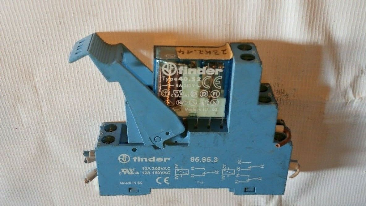 FINDER 95.95.3 & 40.52 SOCKET SCREW TERMINAL RELAY 10A 300V-AC ...