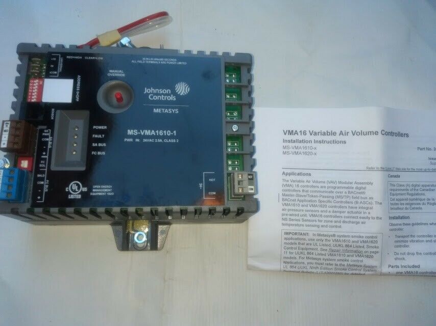 Johnson Controls Metasys MS-VMA1610-1 37-501-490 S/W Ver 5.3 Variable ...