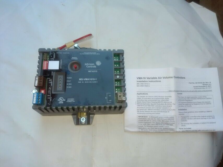 Johnson Controls Metasys MS-VMA1610-1 37-501-490 S/W Ver 5.3 Variable Air Volume