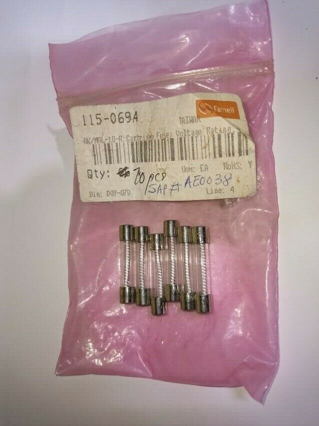 Bussfuses MDL-10 32v Farnell 115-0694 cartridge fuse lot of 6 New ...