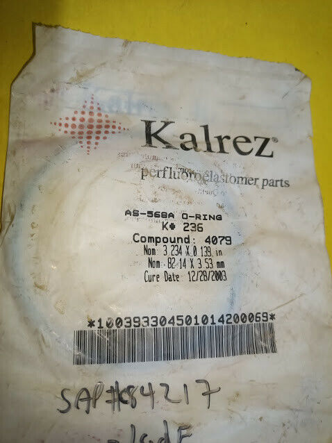 Kalrez perfluorelastomer parts AS-568A O-Ring K# 236 compound 4079 New