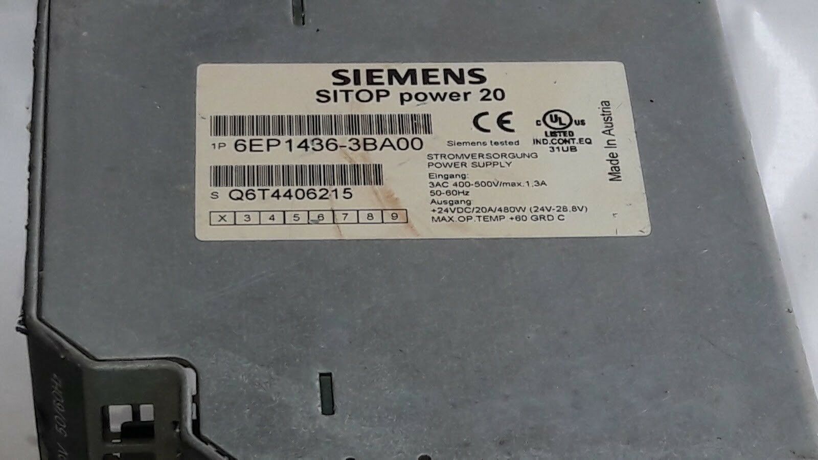 Siemens SITOP 6EP1436-3BA00 POWER SUPPLY 6EP14363BA00 - Industrial SOL ...