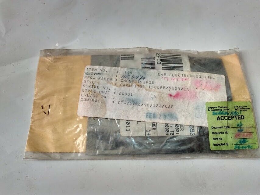 CM06FD152F03 Capacitor 1500PF/500V/1% CAE Electronics LTD - Industrial ...