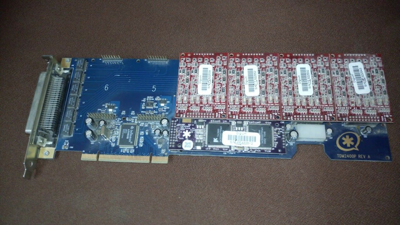 Asterisk Digium TDM2400P Rev A with X400M Rev A1 TPM100M Rev B PCI ...