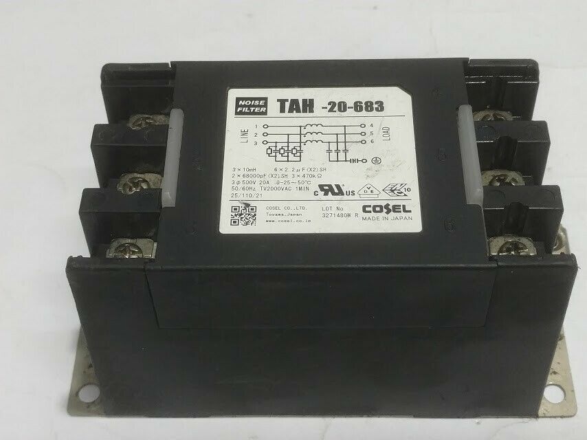 Cosel power noise filter TAH-20-683 3PH 500v 20a - Industrial SOL Pte Ltd