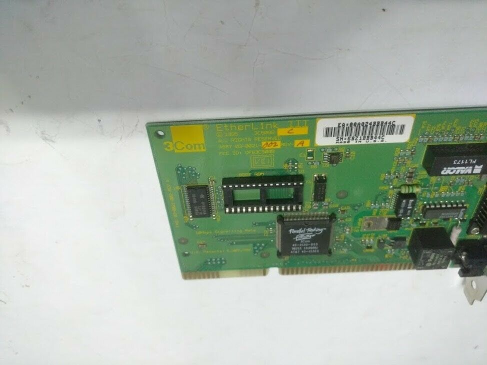 3Com EtherLink III 3C509B-C Assy 03-0021-002 Rev A ISA Network Card ...