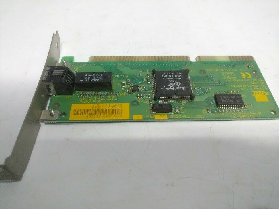 3Com EtherLink III 3C5098-TPO assy 03-0020-004 Rev-A ISA Network Card - Industrial SOL Pte Ltd