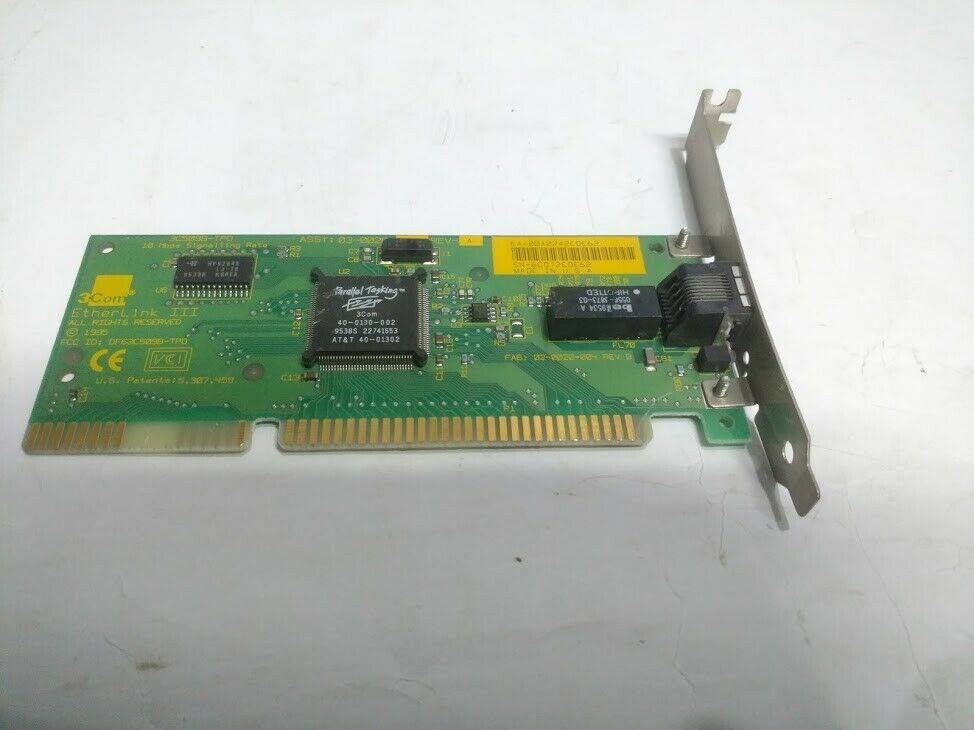 3Com EtherLink III 3C5098-TPO assy 03-0020-004 Rev-A ISA Network Card ...