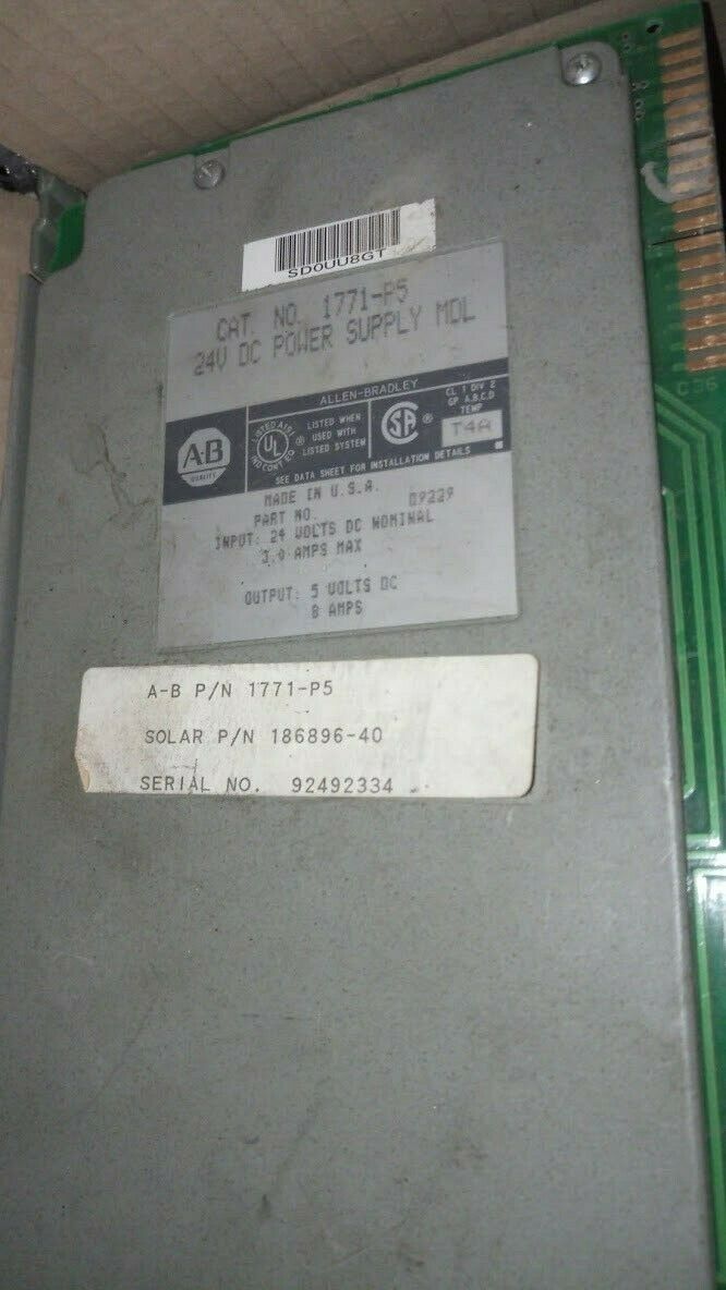 Allen Bradley 1771-P5 Power Supply Module Solar P/N 186896-40 ...