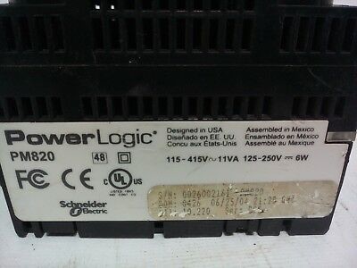 Square D PM820 U11 10.220 Ser C8G Power Logic PM800 Display Schneider ...