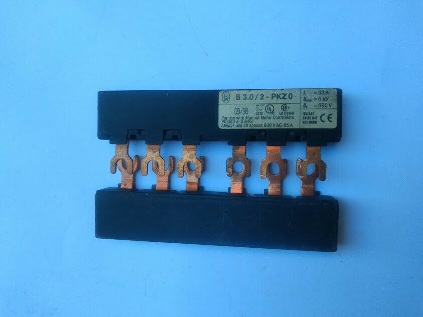 Lot of 2 Klockner Moeller B 3.0/2-PKZ 0 Feeder Busbar Connect B302PKZ0 ...