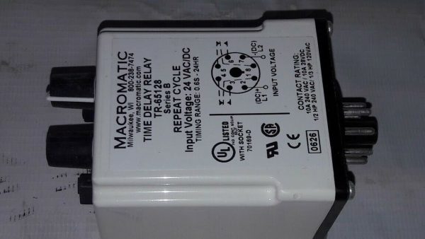 New Macromatic TR-65128 Series B Time Delay Relay Repeat Cycle 24Vac/Dc - Industrial SOL Pte Ltd