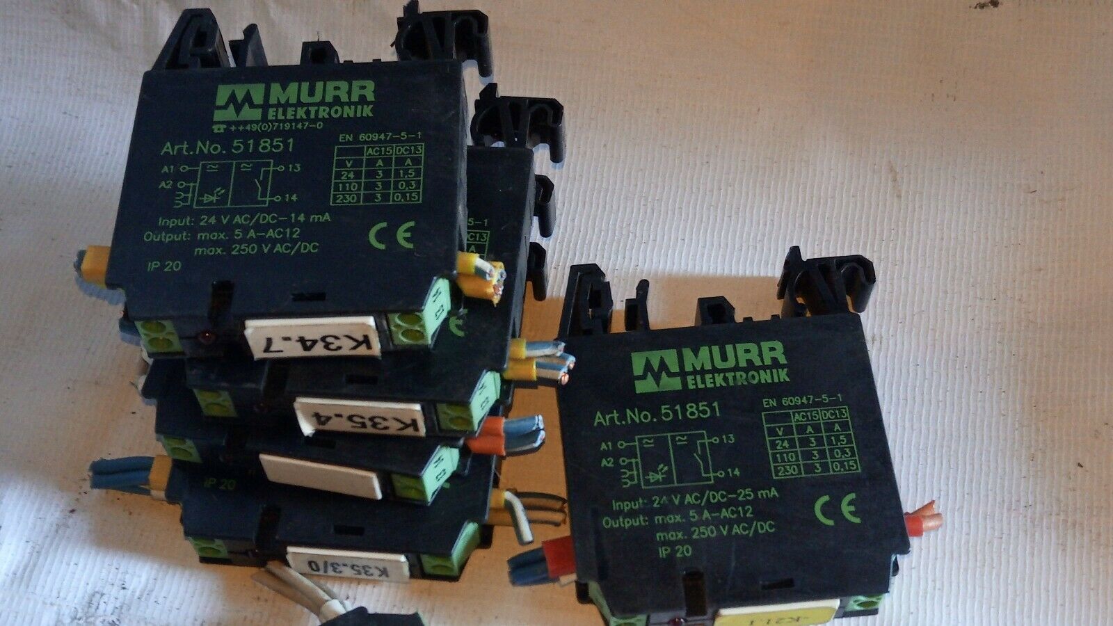 murrelektronik 51851 RMM 11/24 OUTPUT RELAY Murr Elektronik lot of 50 ...