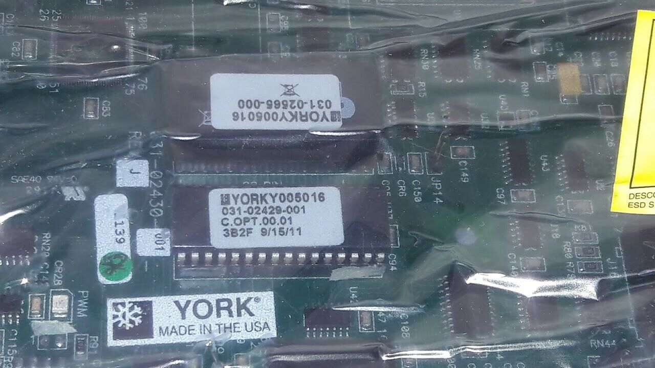 YORK 331-02430-601 Assy 031-02430-001 Rev J MicroBoard 031-02565-000 ...
