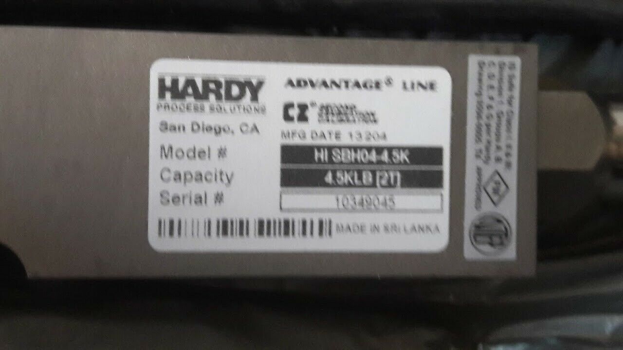 HARDY HISBH04-4500 Load Sensor SS S-End Hermetic SB4 20FT Cable HI ...