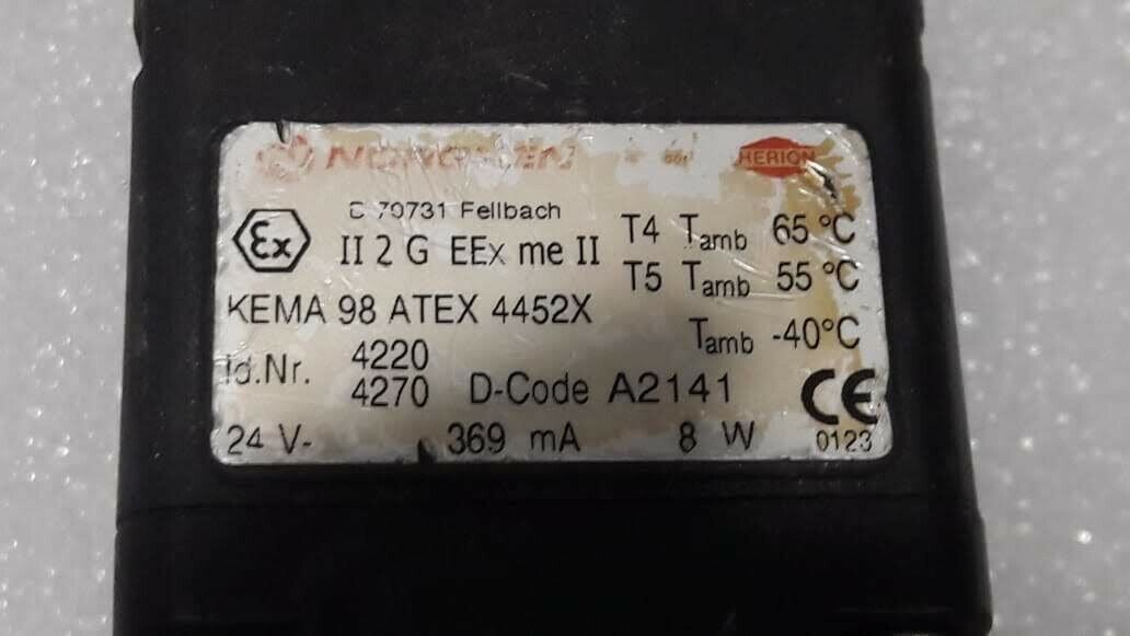Norgren KEMA 98 ATEX 4452X solenoid valve D-code A2141 KEMA98ATEX4452X - Industrial SOL Pte Ltd