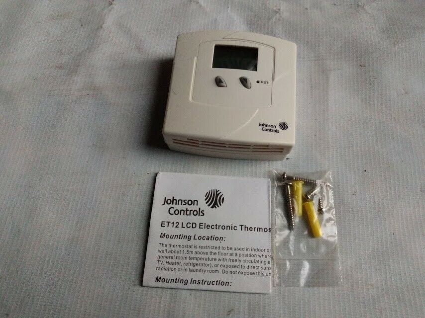 Johnson Controls ET12 LCD Electronic Thermostat 10~32 C ET12 New ...