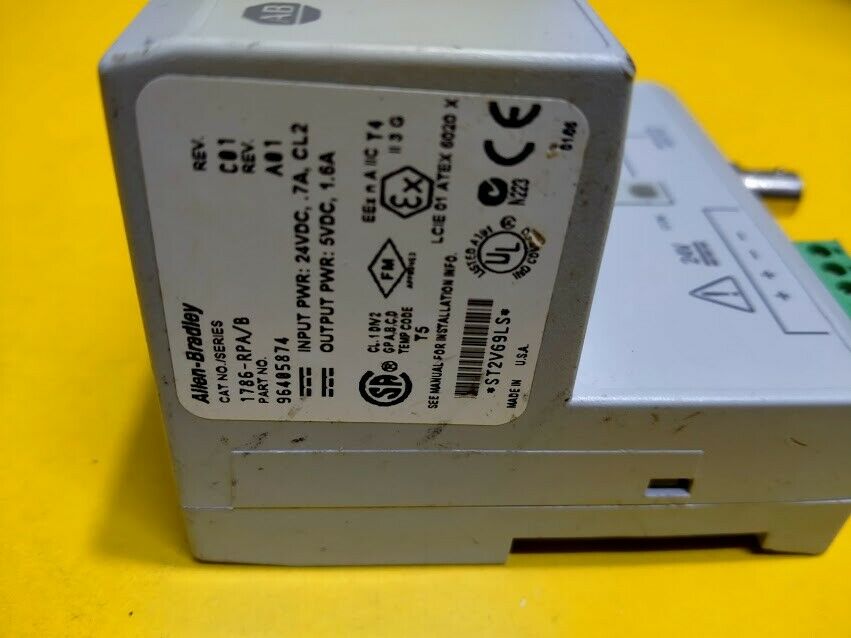 Allen Bradley 1786-RPA/B P/N 96405874 Rev. C01 Controlnet Modular ...