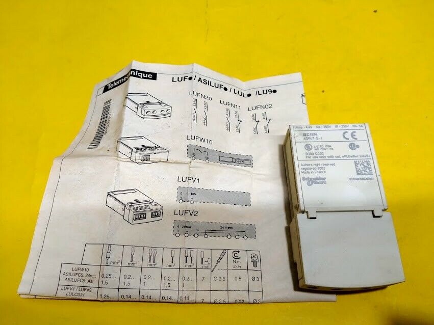 Telemecanique LUFN02 auxiliary conacts module TeSys U 036518 New ...