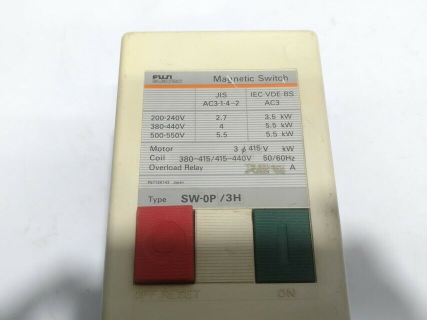 Fuji Electric SW-0P/3H MAGNETIC SWITCH STARTER AC 220V - Industrial SOL ...