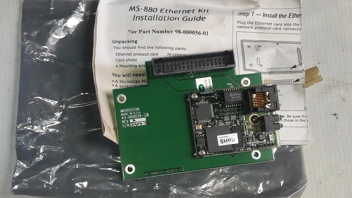 Microscan 43-000039-01 Rev a MS-880 Ethernet Kit For 98-000056-01 New