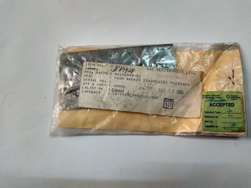 CAE Electronics LTD MA186595-01 Prom AR0429 Diagnostic Feedback New ...