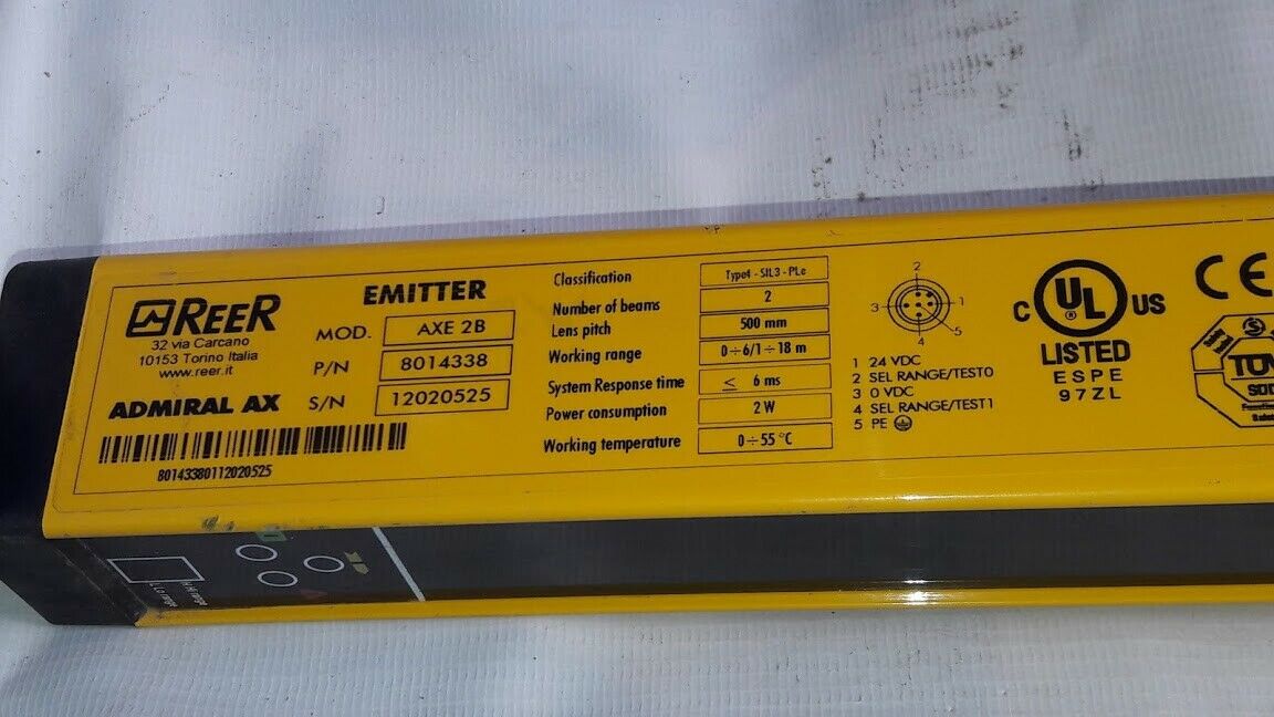 REER Admiral AX AXE 2B P/n 8014338 Admiral AX2B Barrier Emitter+Receiver - Industrial SOL Pte Ltd