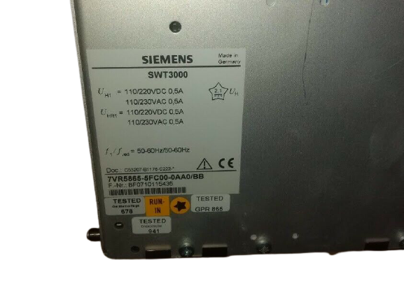 Siemens SWT3000 7VR5865-5FC00-0AA0 Teleprotection High Voltage Lines ...