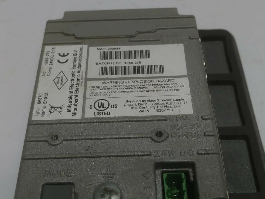 Mitsubishi / Beijer E1012 Ver. 1.50 B748 Type 06870 No. 1045-275 HMI ...