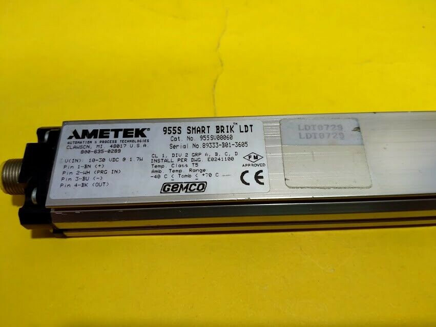 Ametek Automation 955SV00060 955S Smart Brik Linear Transducer New ...