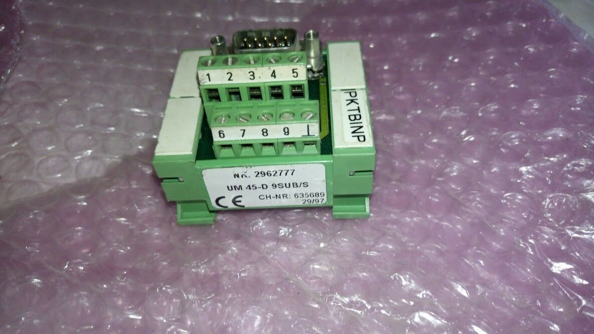 Phoenix Contact UM 45-D 9SUB/S P/N 2962777 Interface Modules UM45D9SUB ...