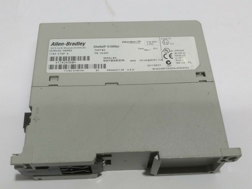 Allen Bradley 1783-ETAP A P/N 26983 F/W Rev. 2.002 Ethernet/IP Module ...