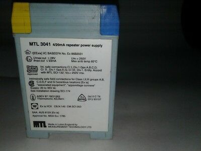 MTL 3041 4/20ma Repeater Power Supply Measurement Technology ...