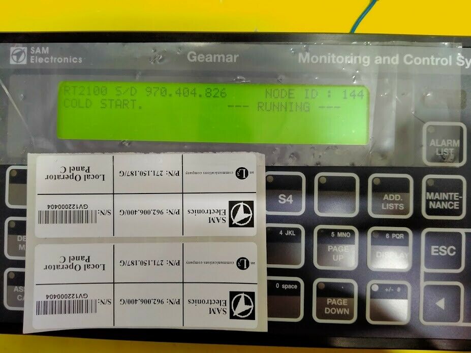 SAM ELECTRONICS Geamar MCS 40M 962.006.400/G Rev. D Monitoring ...