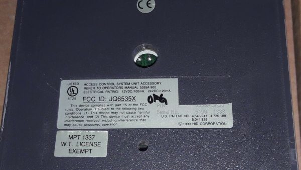 New HID Corporation 5355AGK00 ProxPro Proximity Reader With ADC Keypad ...