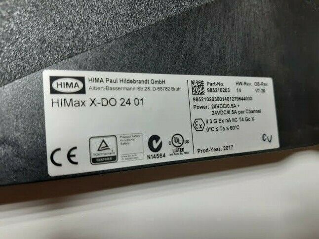 Hima HiMax X-DO 24 01 985210203 HW-Rev. 14 OS-Rev. V7.28 - Industrial SOL Pte Ltd