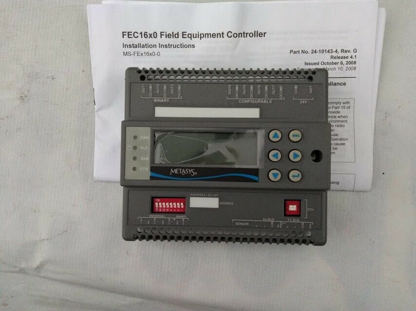 Johnson Controls METASYS MS-FEC1620-0 Rev F S/W Ver 4.1 Field Equipment ...