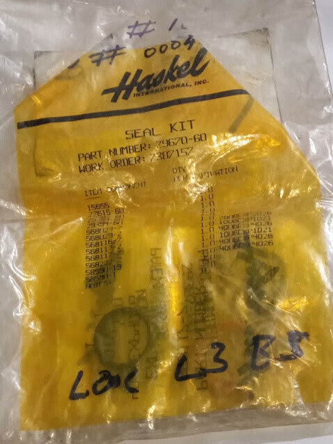 Cameron 29670-60 Seal Kit Fluid Section Haskel 2967060 New - Industrial ...