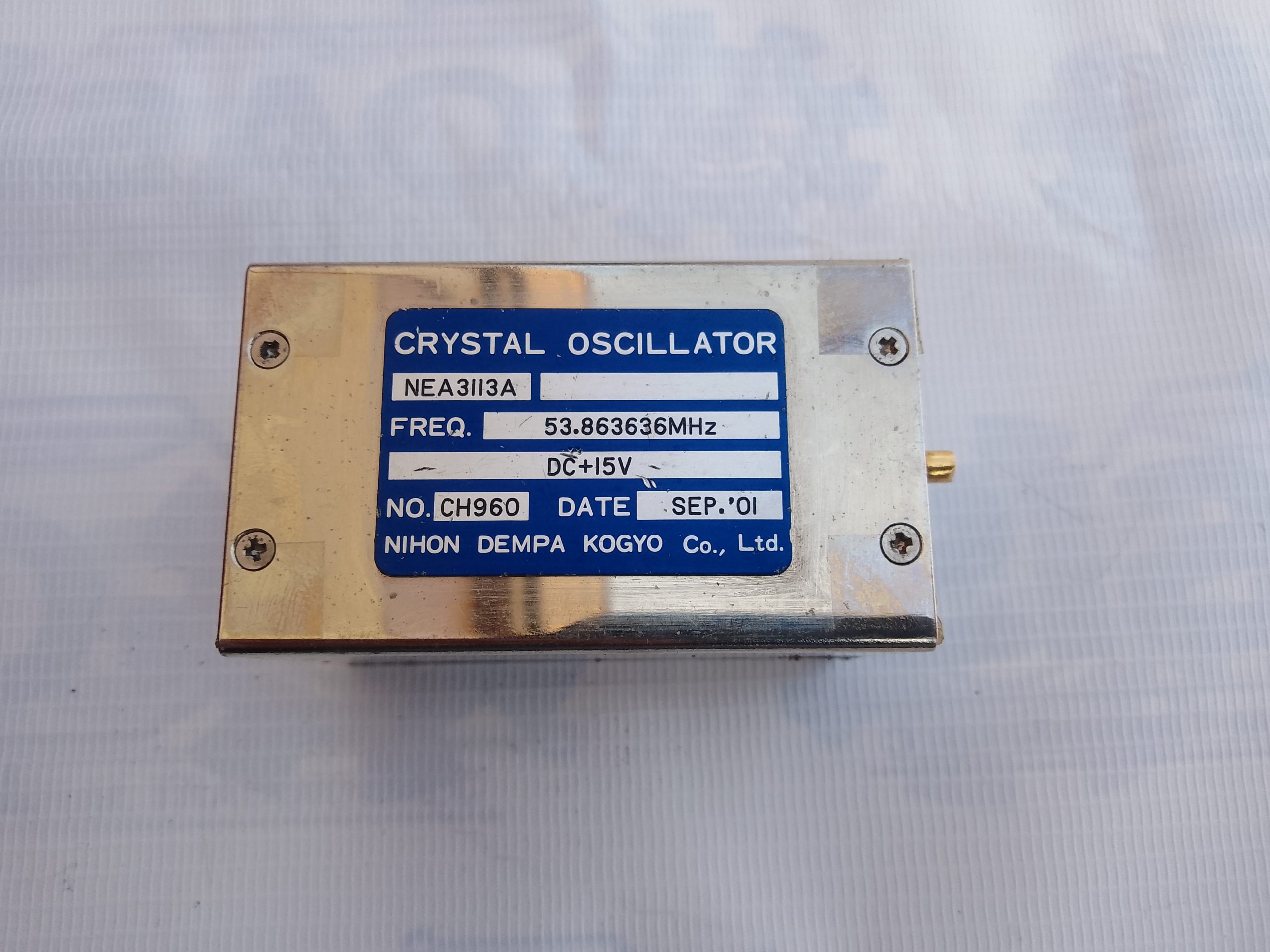 NEA3113A Crystal Oscillator NIHON DEMPA KOGYO Co Ltd Freq. 53.863636MHz ...
