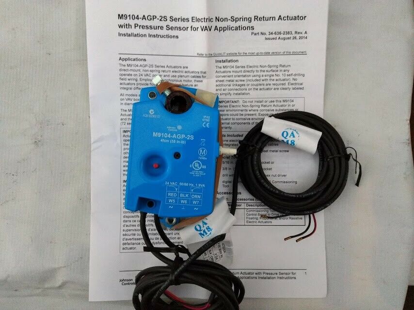 Johnson Controls M9104-AGP-2S Electric Non-Spring Return Actuator With ...