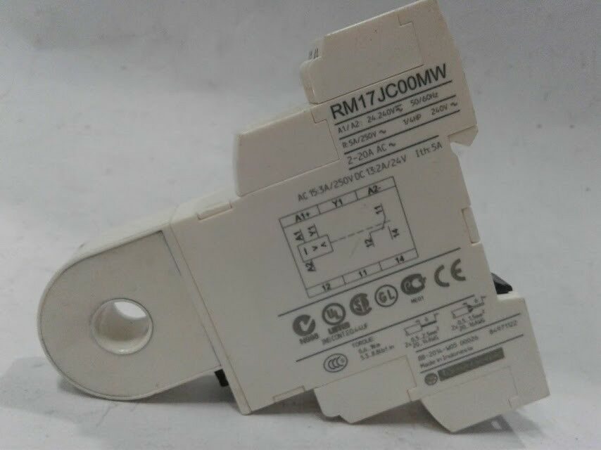 Telemecanique RM17JC00MW Current Control Relay RM17-J Range 2-20 A ...