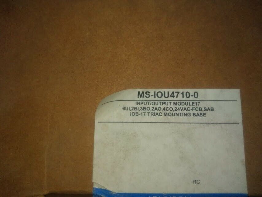 Johnson Controls MS-IOM4710-0 Rev G S/W Ver 4.0 MS-IOU4710-0 Input Output Module - Industrial ...