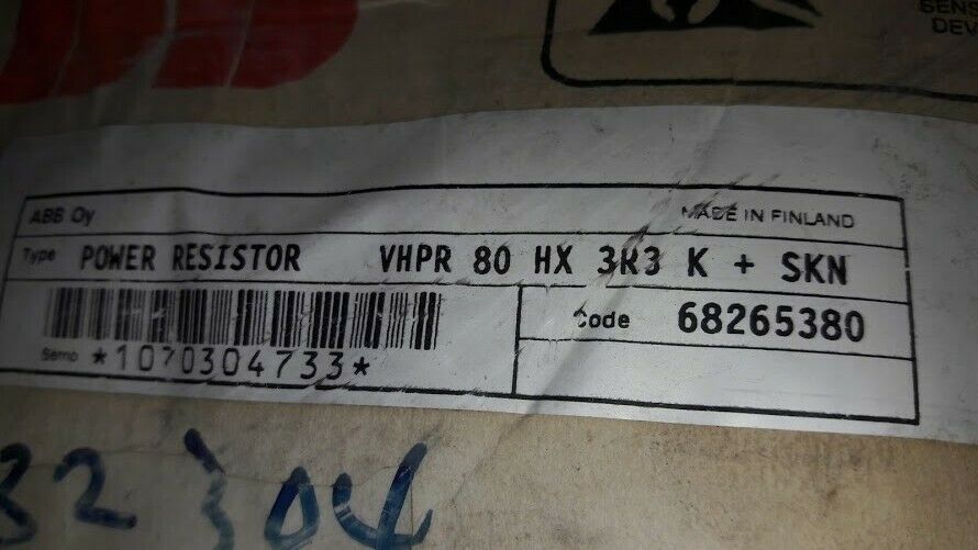 ABB KRAH-RW1 47/06 D VHPR 80 IP65 HX 3R3 K + SKN Power Resistor Rev C ...