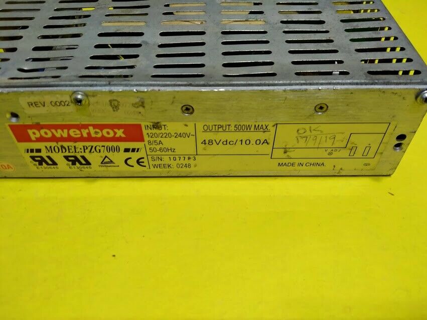 Powerbox PZG7000 500W Power Supply Rev. 0002 48Vdc/10.0A - Industrial ...