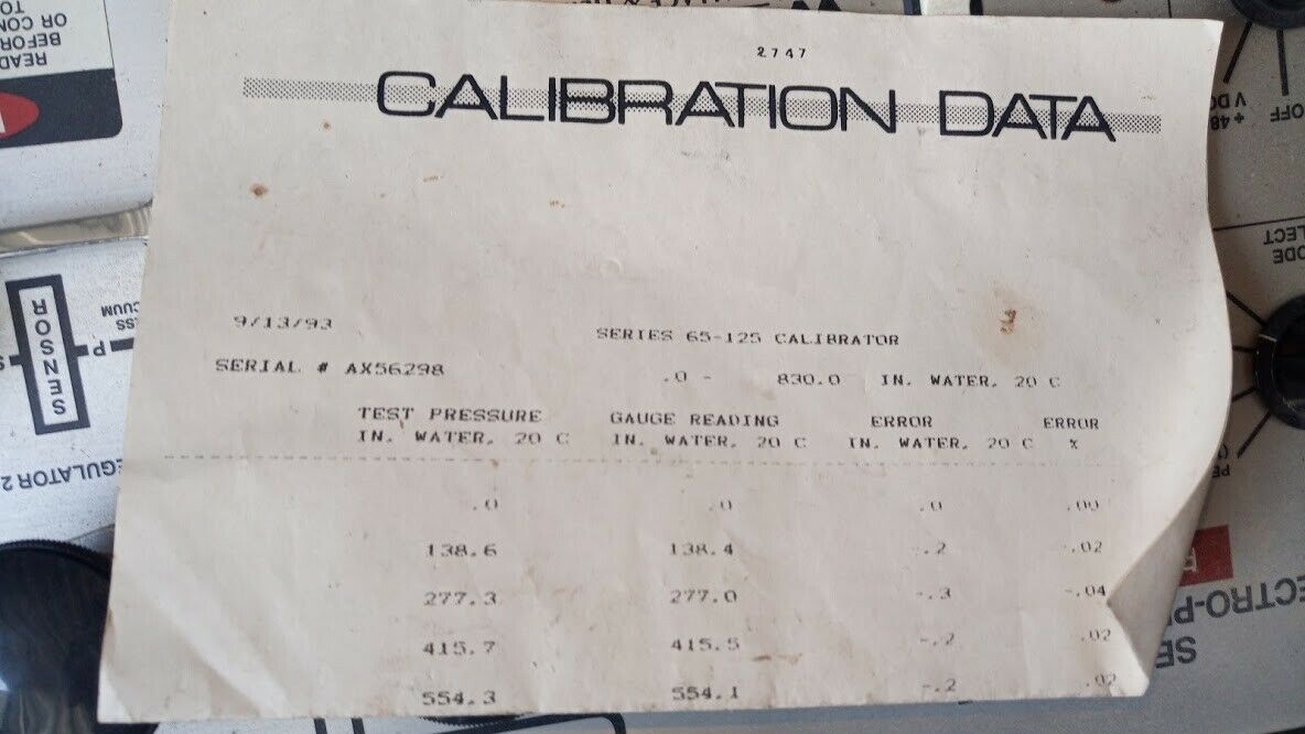 Wallace & Tiernan Series 65-125 Electro-Pneumatic Calibrator Precomm ...