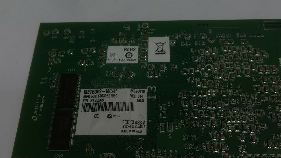 Matrox Meteor II Multi-Channel Meteor2-MC/4 63039621089 Ver. 304 frame ...