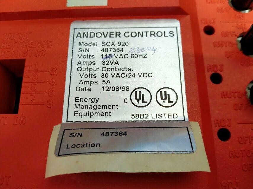 Infinity Andover Controls SCX 920 Industrial Control Systems New ...